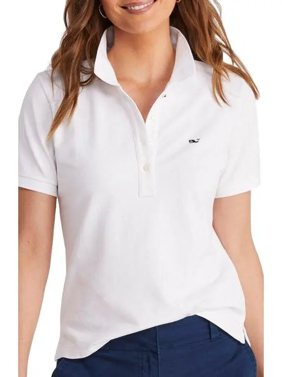 Vineyard Vines Heritage Cotton Polo - White Cap