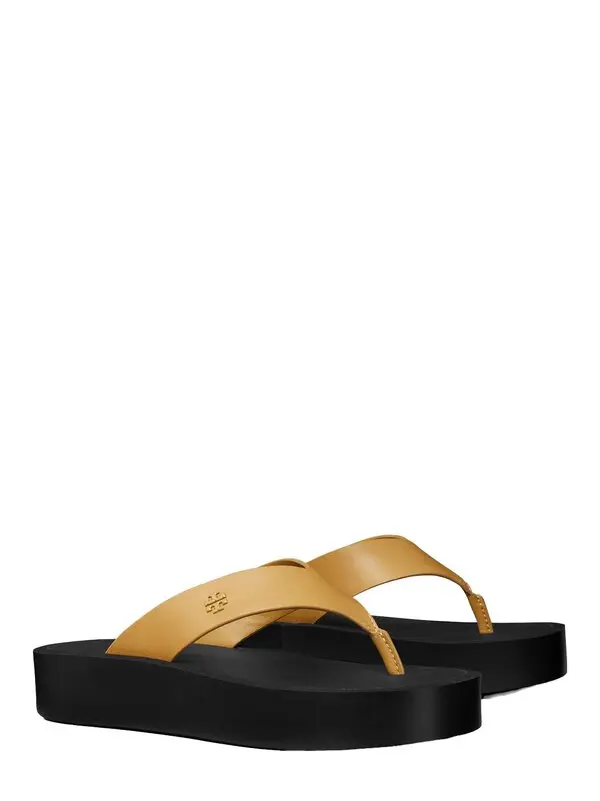 Tory Burch Platform Flip Flop - Ginger Shortbread/black