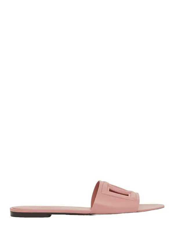 Dolce & Gabbana Cutout Dg Flat Slide Sandals - Rosa
