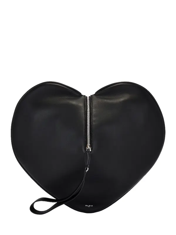 Alaïa Le Coeur Soft Heart Clutch - Noir