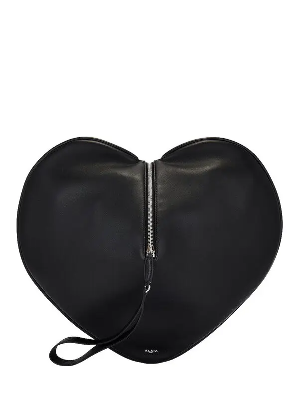Alaïa Le Coeur Soft Heart Clutch - Noir