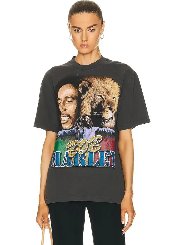 SIXTHREESEVEN Bob Marley Tour T-shirt - Washed Black