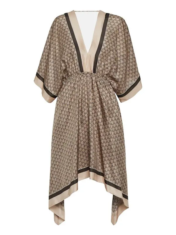 Brunello Cucinelli Printed Silk Kaftan - Multicoloured