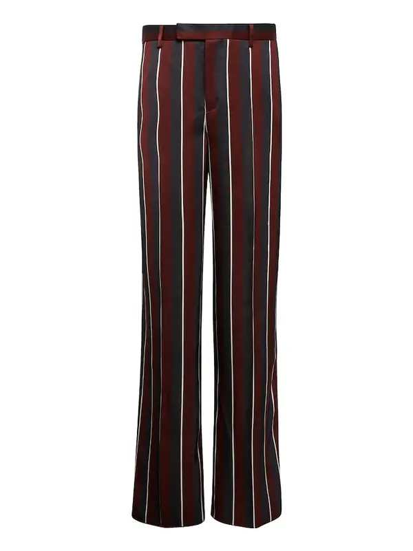 Versace High-rise Striped Crêpe Pants - Multicoloured
