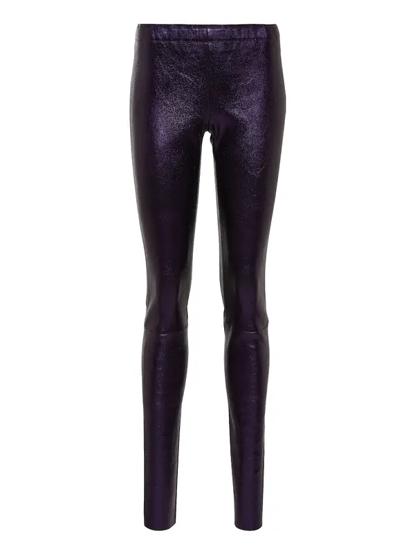 Stouls Carolyn Metallic Leather Leggings - Purple