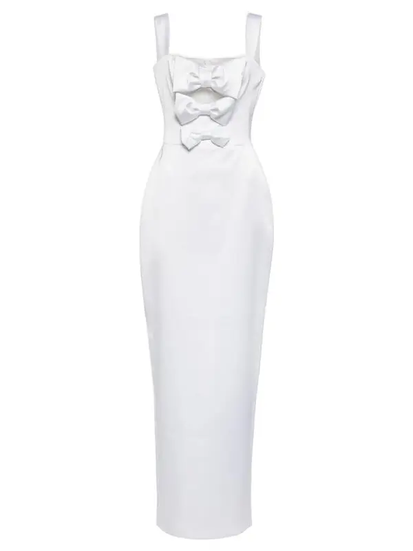 RASARIO Satin Gown - White