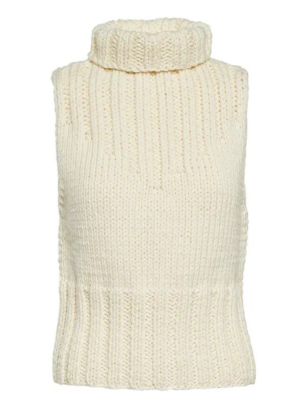 TOTEME Turtleneck Wool Top - White