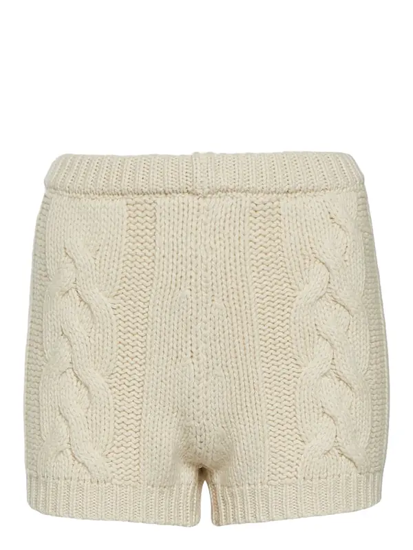 Magda Butrym Cable-knit Cashmere Shorts - Neutrals