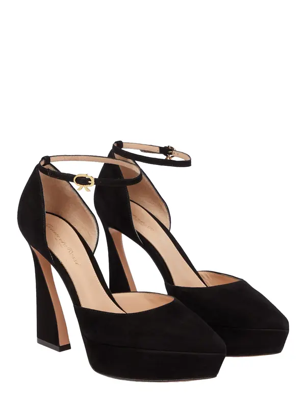 GIANVITO ROSSI Vertigo Suede Platform Pumps - Black