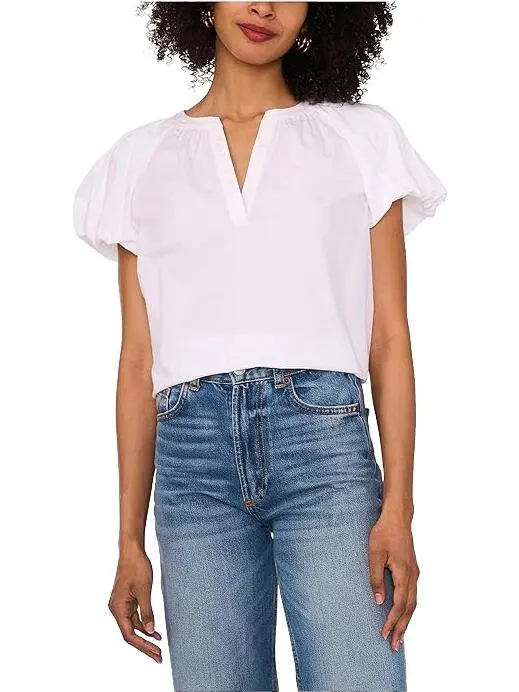 Vince Camuto Raglan Puff Sleeve Blouse - White