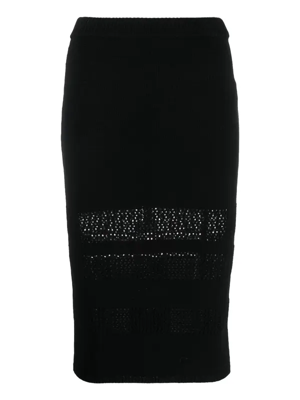 Patrizia Pepe Mesh Pencil Skirt - Black
