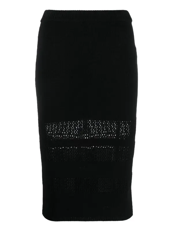 Patrizia Pepe Mesh Pencil Skirt - Black
