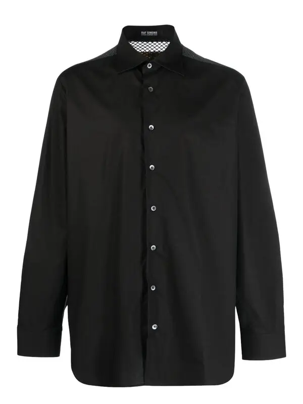 Raf Simons Logo-patch Long-sleeve Shirt - Black