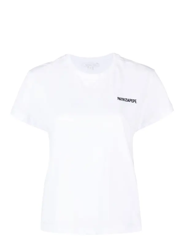 Patrizia Pepe Logo-embroidered T-shirt - White