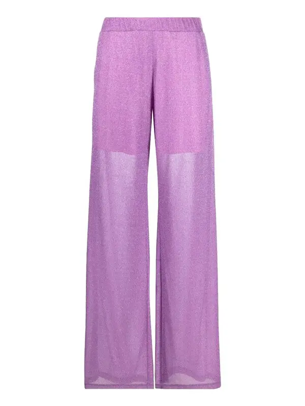Amen Metallic Wide-leg Trousers - Purple