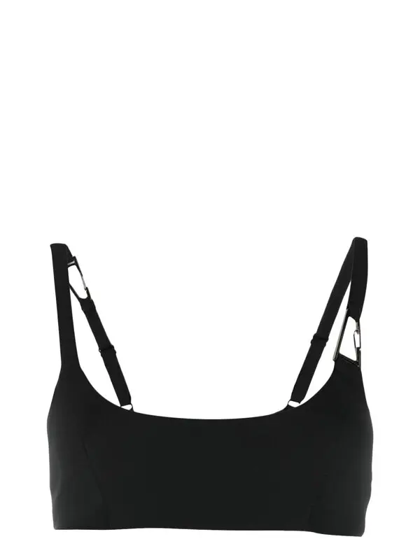 Patrizia Pepe Logo-engraved Cropped Top - Black