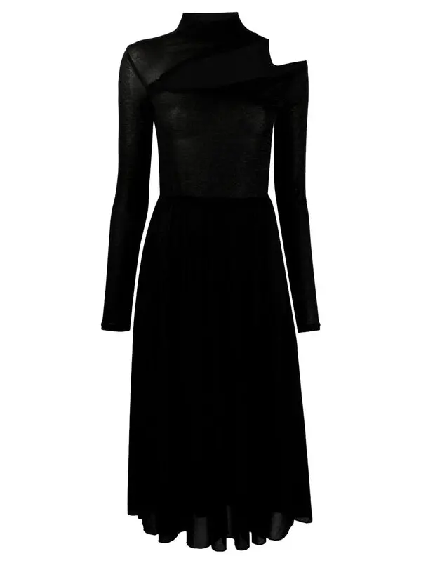 Patrizia Pepe Cut-out Detail Lurex Dress - Black