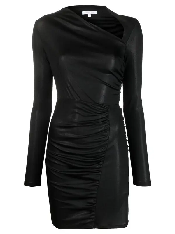 Patrizia Pepe Cut-out Detail Ruched Jersey Dress - Black