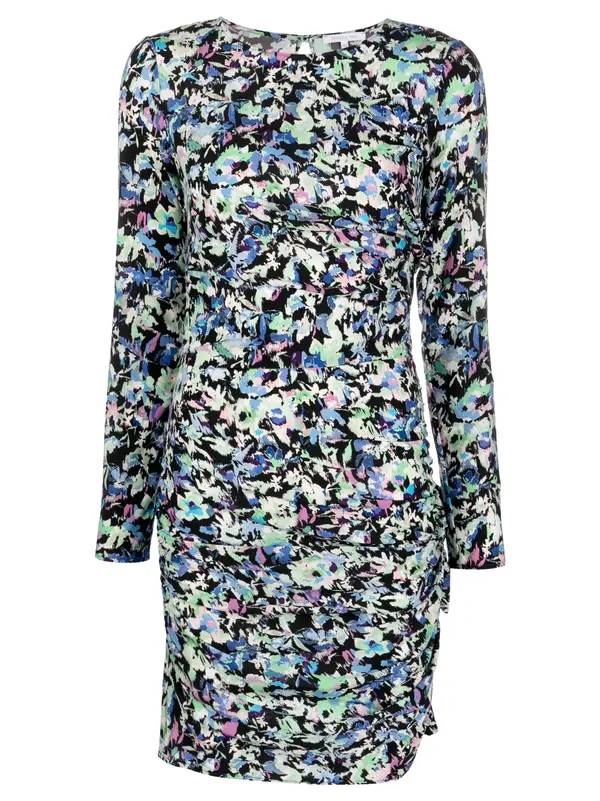 Patrizia Pepe Floral-print Ruched Dress - Blue