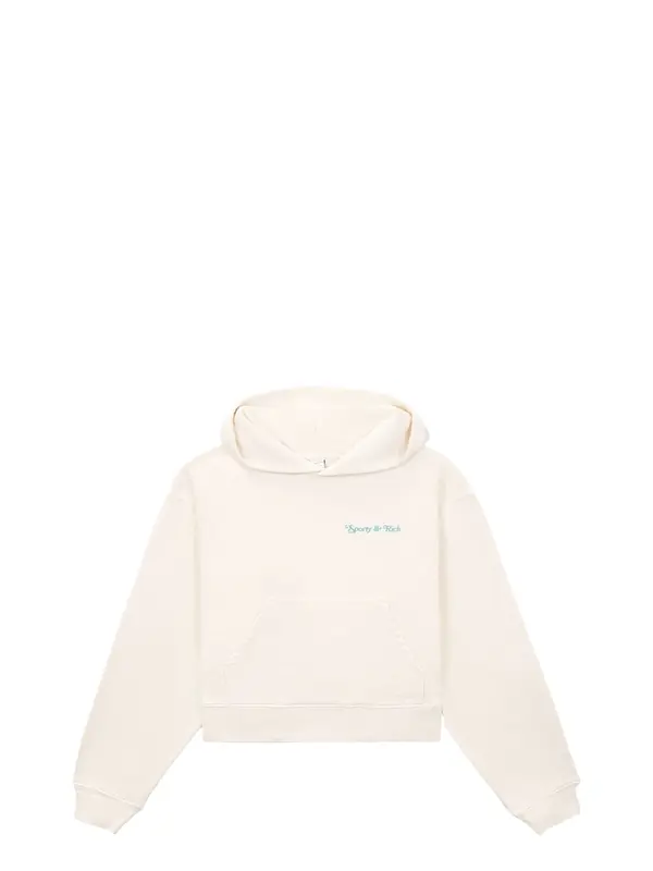 SPORTY & RICH Tennis Club Logo-print Hoodie - Neutrals