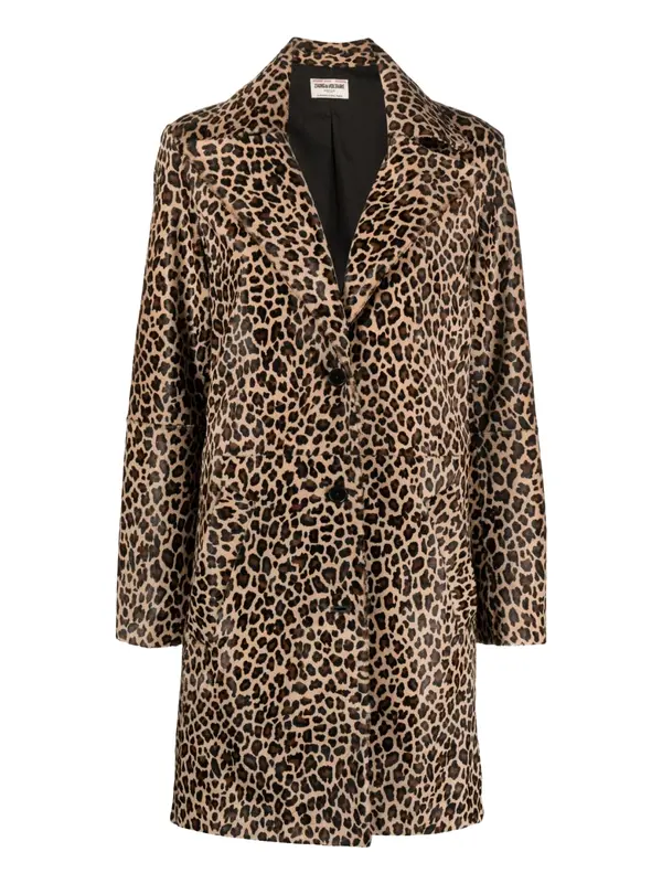 Zadig&Voltaire Leopard-print Calf Hair Coat - Neutrals