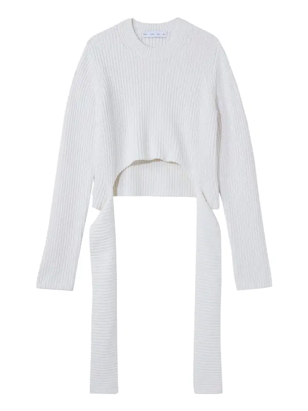 Proenza Schouler White Label Ribbed-knit Wrap Jumper - White