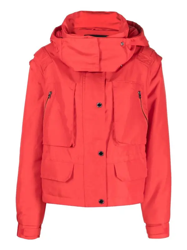 Patrizia Pepe Stand-up Collar Puffer Jacket - Red