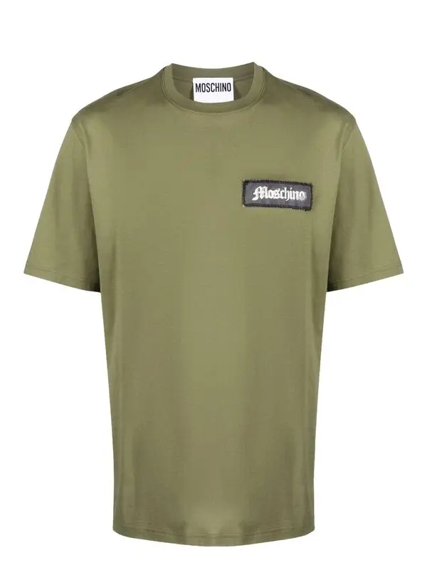 Moschino Logo-patch Organic-cotton T-shirt - Green