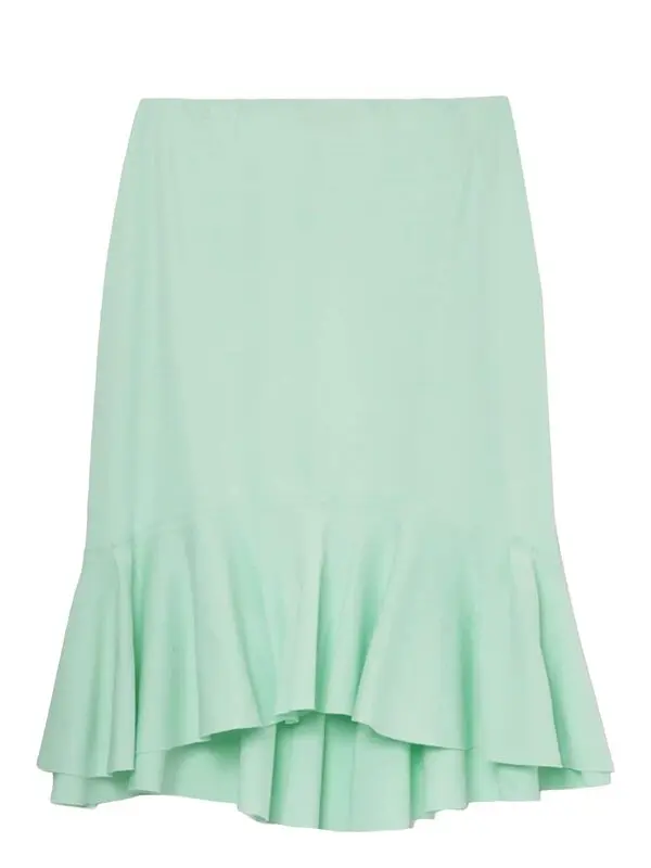 We11Done Ruffle-detail Asymmetric Skirt - Green