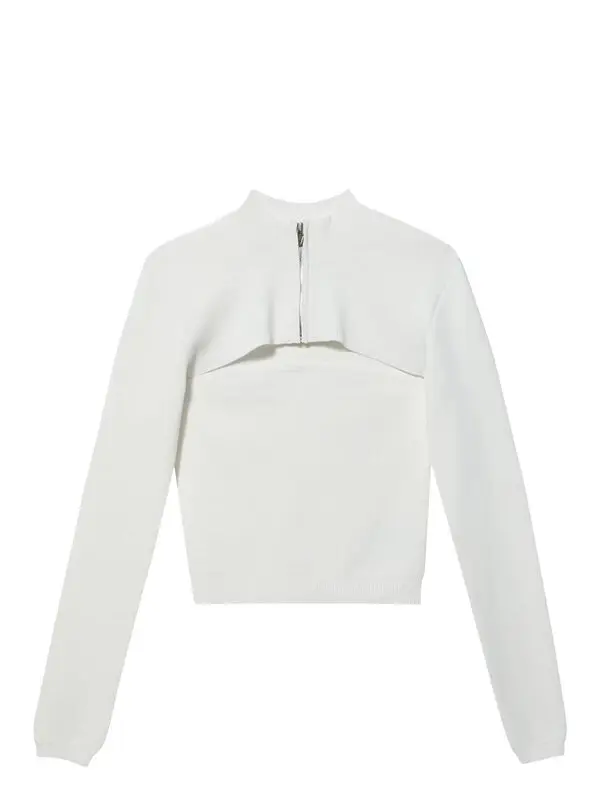 JUUN.J High-neck Zipped Jumper - White