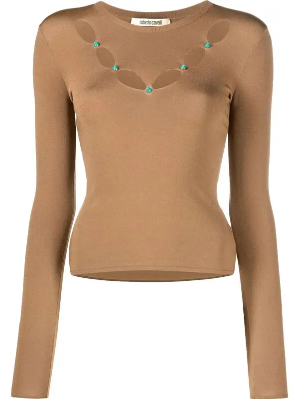 Roberto Cavalli Cut-out Top - Brown