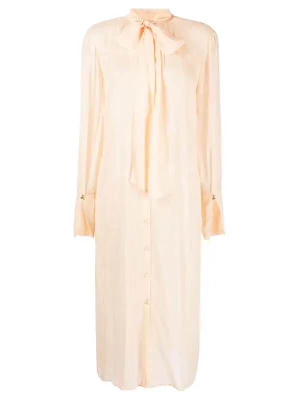 Patrizia Pepe Semi-sheer Shirt Dress - Neutrals