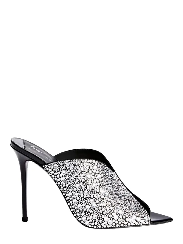GIUSEPPE ZANOTTI 105mm Intriigo Sparkle Sandals - Black