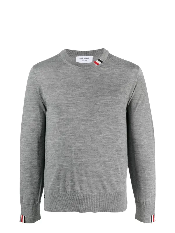 Thom Browne Logo-patch Wool Sweatshirt - Grey