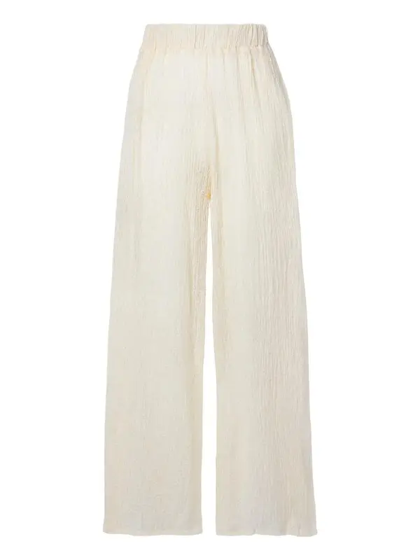 Savannah Morrow Net Sustain Cala Linen And Cotton-blend Wide-leg Pants - Ivory
