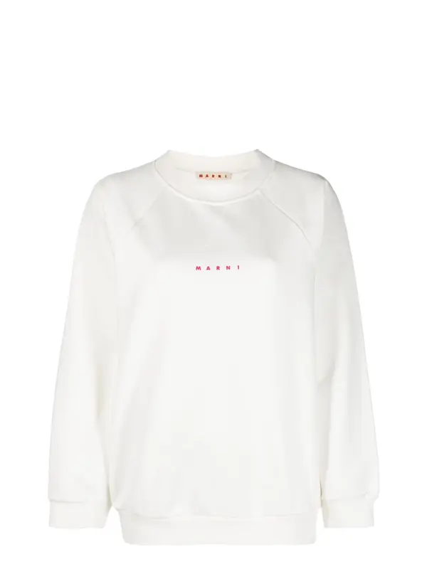 Marni Logo-print Cotton Sweatshirt - White