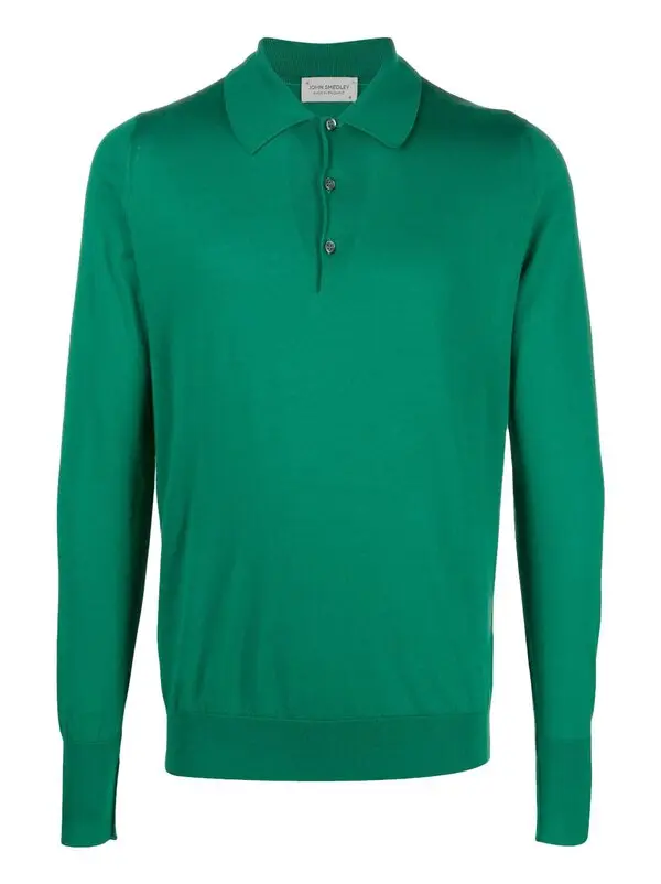 John Smedley Finchley Long-sleeved Polo Shirt - Green