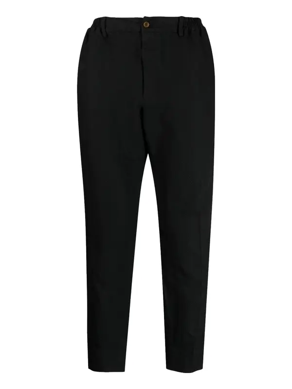 BLACK COMME DES GARÇONS Chevron-pattern Tapered Trousers - Black