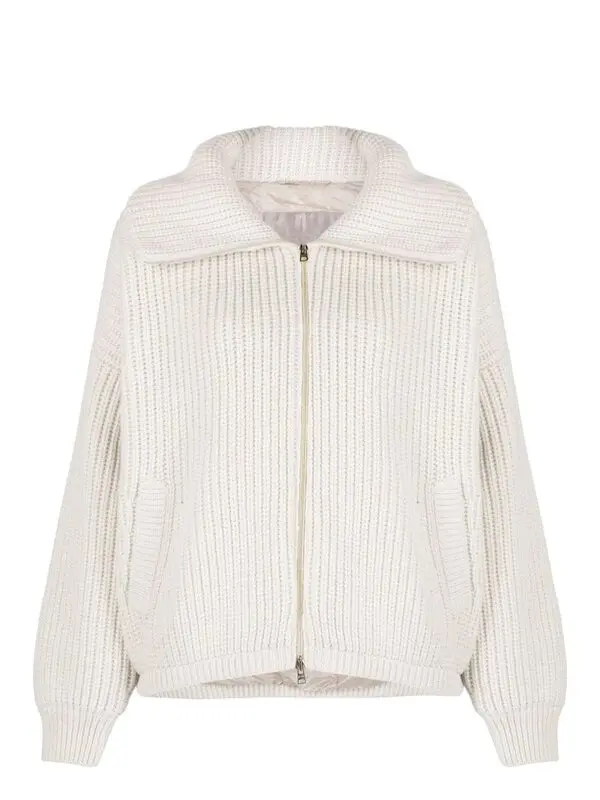 Herno Chunky-knit Zip-up Cashmere Cardigan - Neutrals