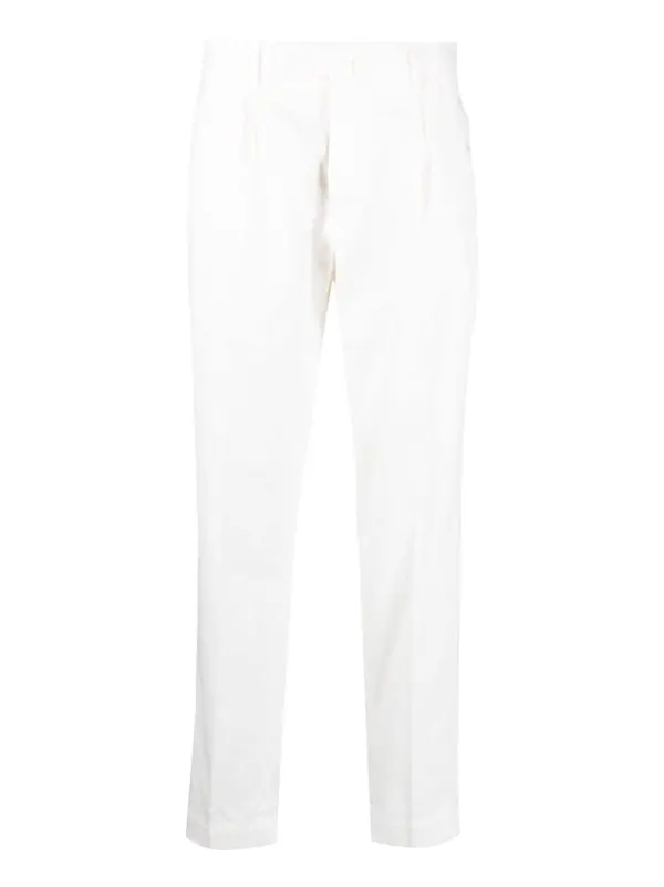 DELL'OGLIO Pleated Tapered Trousers - White