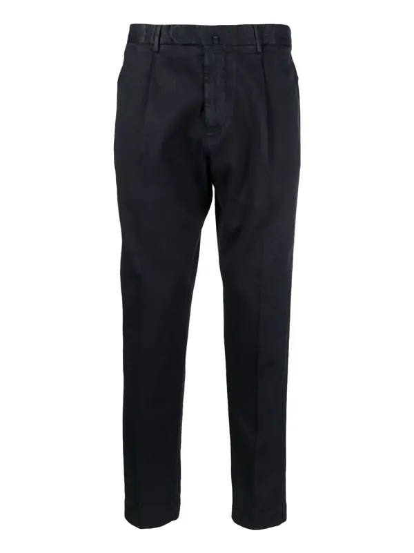 DELL'OGLIO Pleated Tapered-leg Trousers - Blue