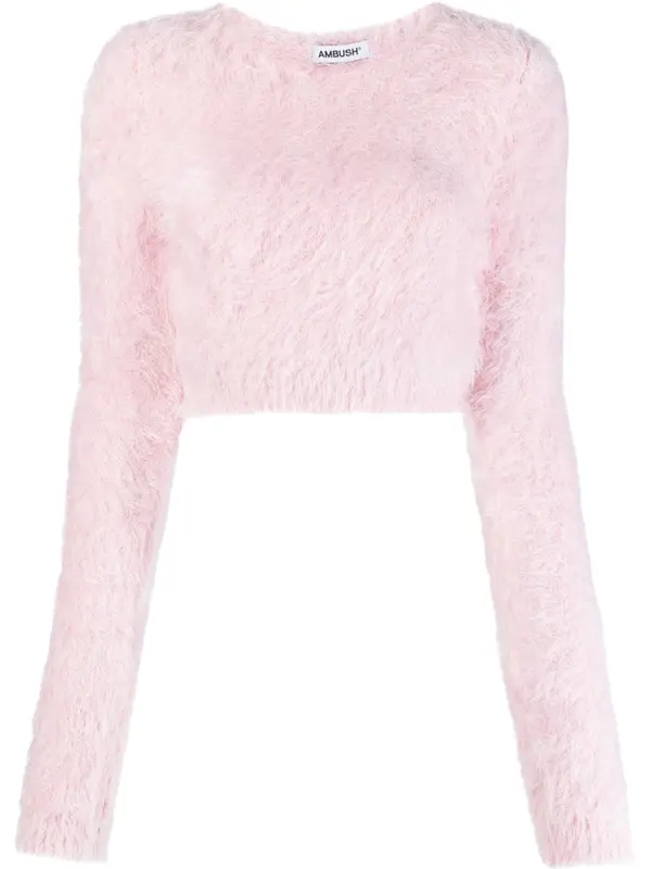 AMBUSH Knitted Cropped Sweater - Pink