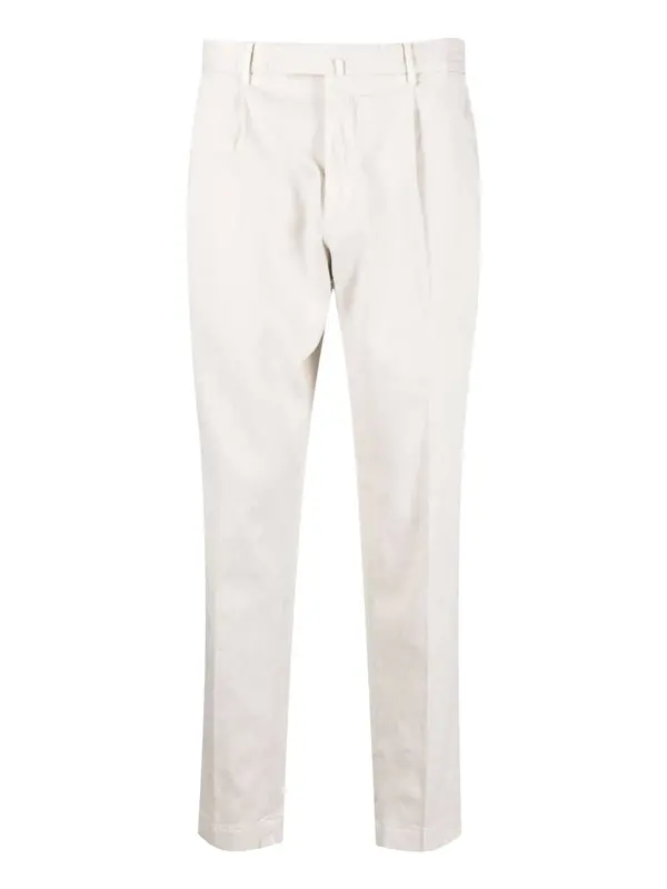 DELL'OGLIO Pleated Tapered-leg Trousers - Neutrals