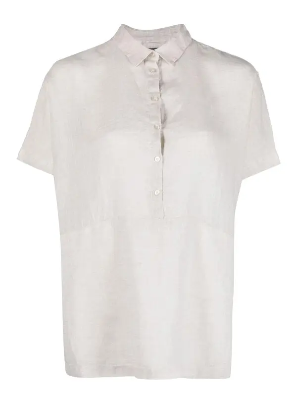 Kristensen Du Nord Button-up Short-sleeve Shirt - Neutrals