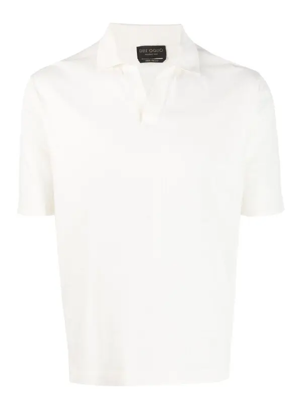 DELL'OGLIO Open-placket Cotton Polo Shirt - White