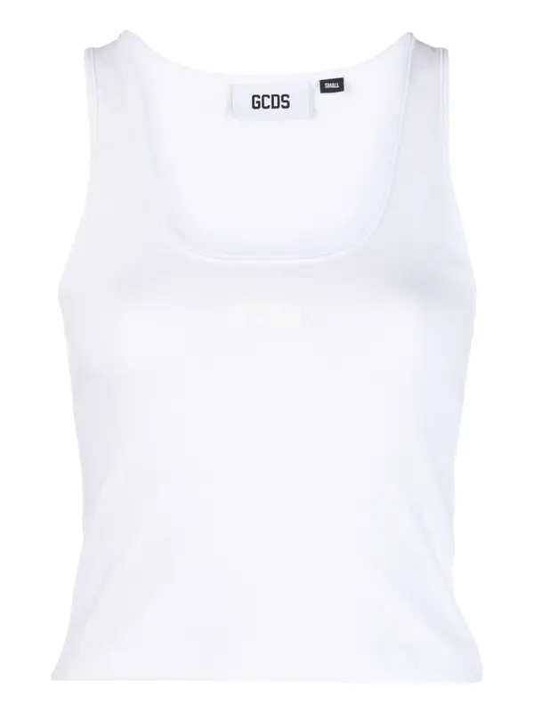 Gcds Sleeveless Jersey-knit Top - White