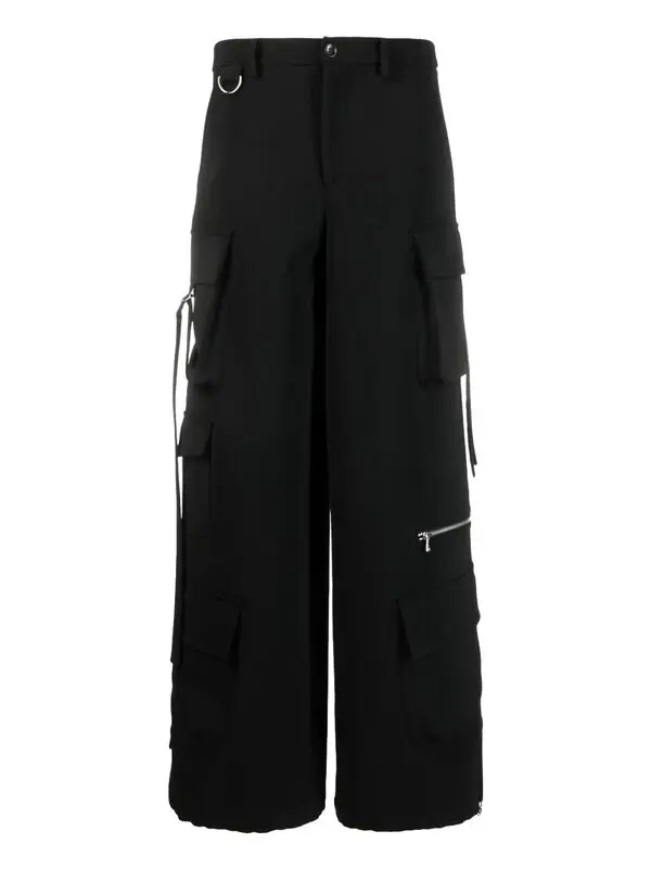 Patrizia Pepe Wide-leg Cargo Trousers - Black