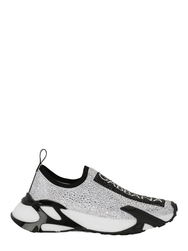 Dolce & Gabbana Rhinestone-embellished Sneakers - Silver