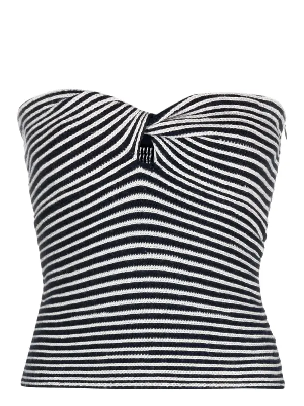 Zadig&Voltaire Twista Striped Knit Top - White