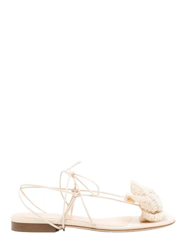 Magda Butrym Flower Crochet-knit Sandals - Neutrals